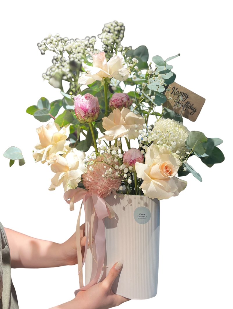 Infinity Bespoke Flower Vase Arrangement | Roses & Gerberas Melbourne ...